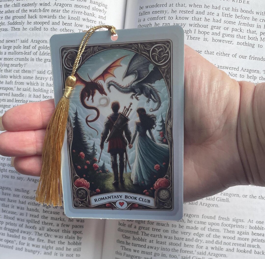 Romantasy Bookmark, Fantasy Reader Tarot Card Bookmark, Holographic ...