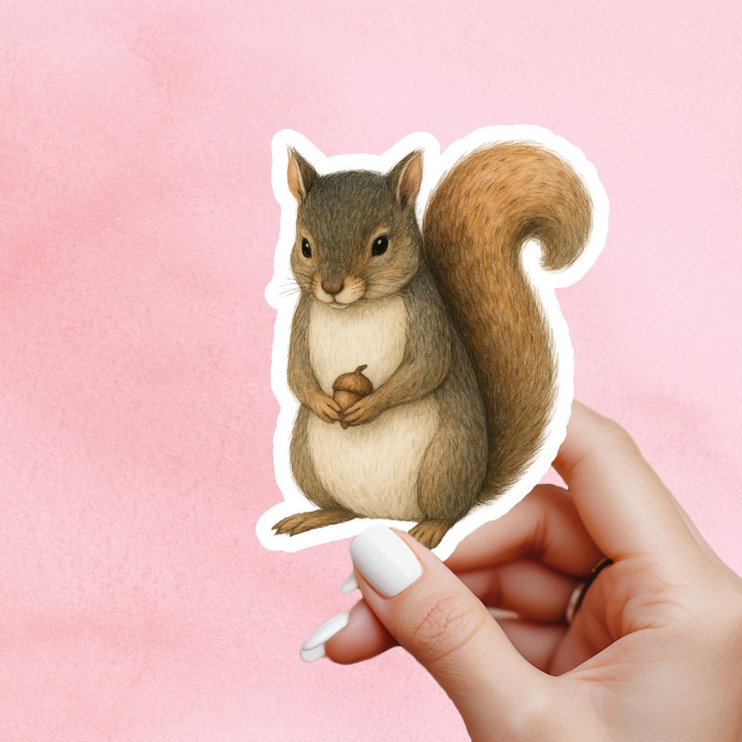 Squirrel Sticker, Squirrel Art, Wildlife Sticker, Nature Sticker ...