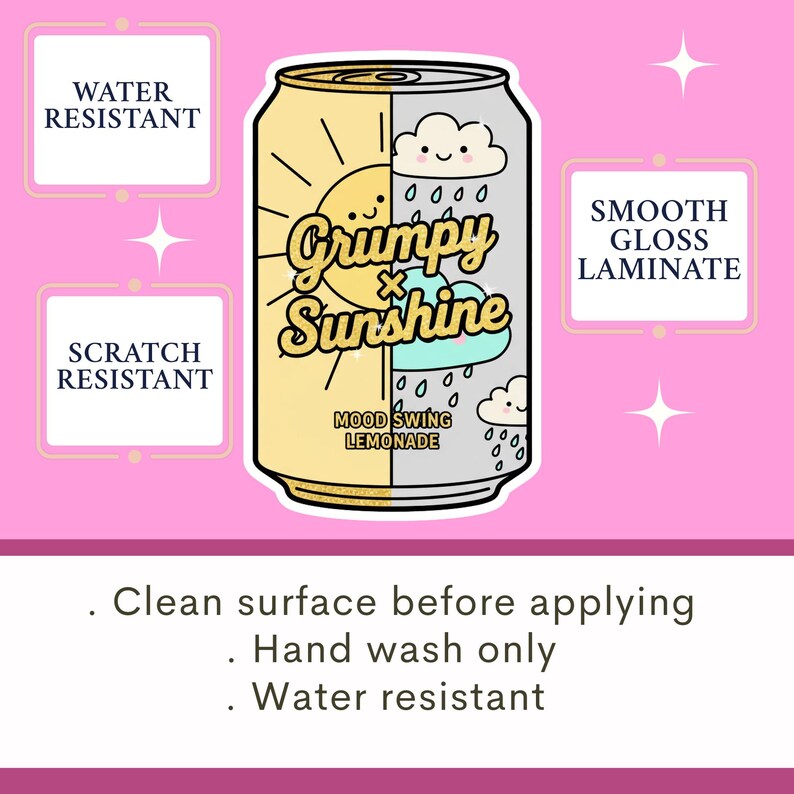 Grumpy Sunshine Soda Sticker, Troupe Sticker, Kindle Sticker, Book ...