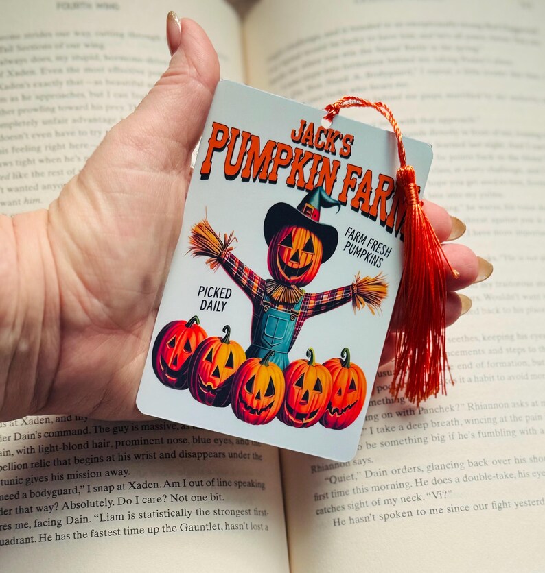 Halloween Bookmark, Fall Bookmark, Pumkin Bookmark, Holographic ...