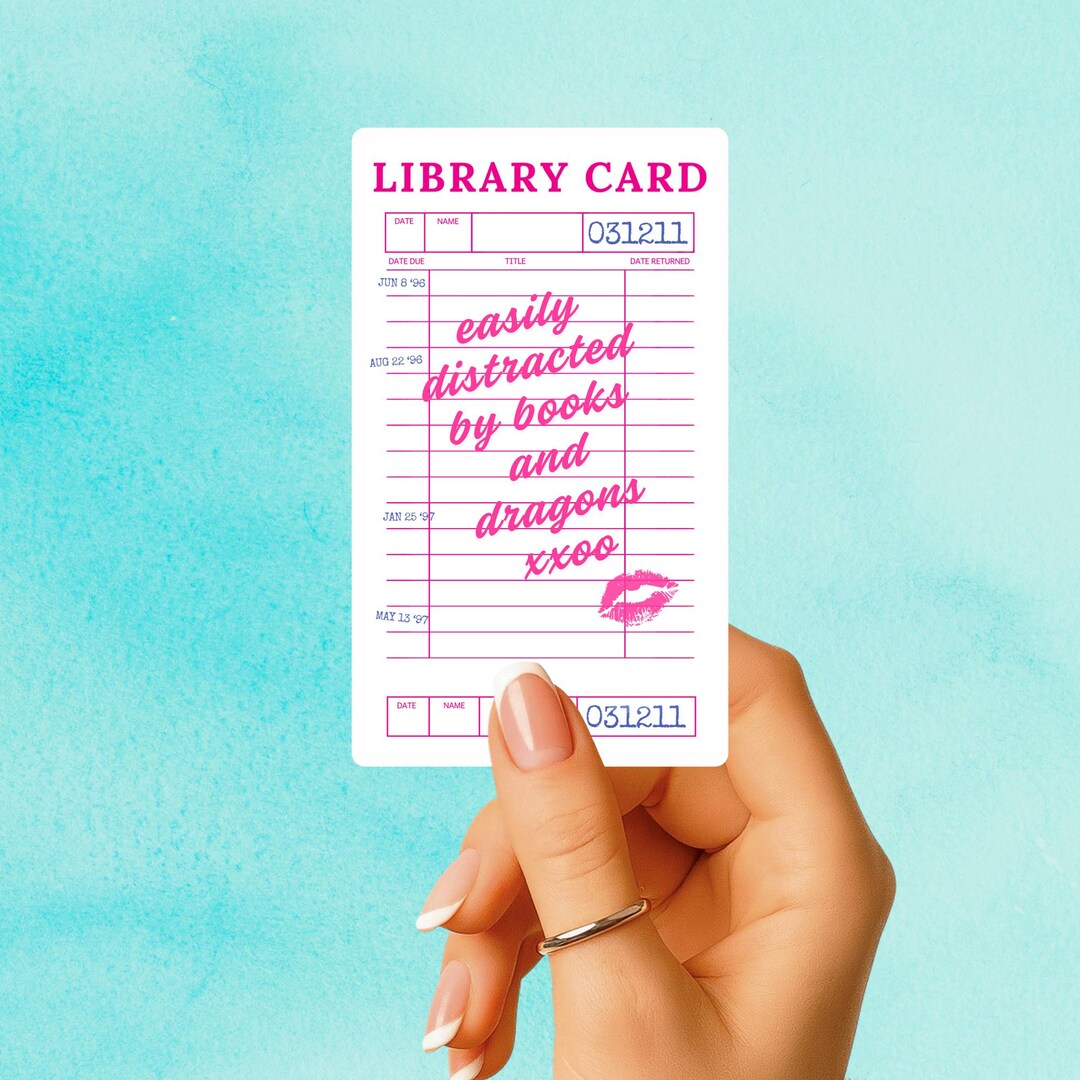 Library Card Sticker, Book Troupe Sticker, Fantasy Book Sticker ...