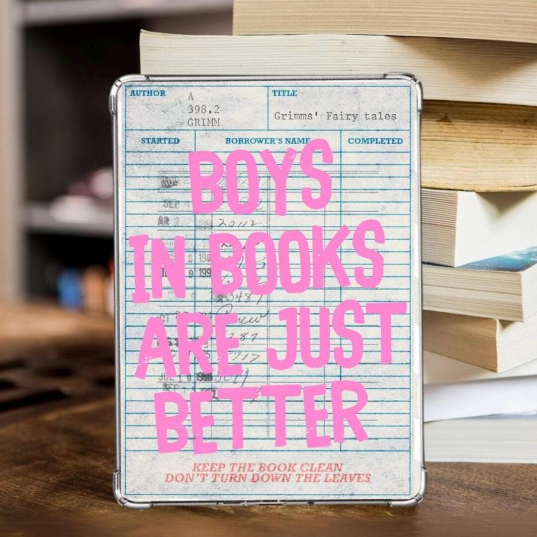 Library Card Kindle Insert, Boys Are Better in Books, Kindle Insert for ...