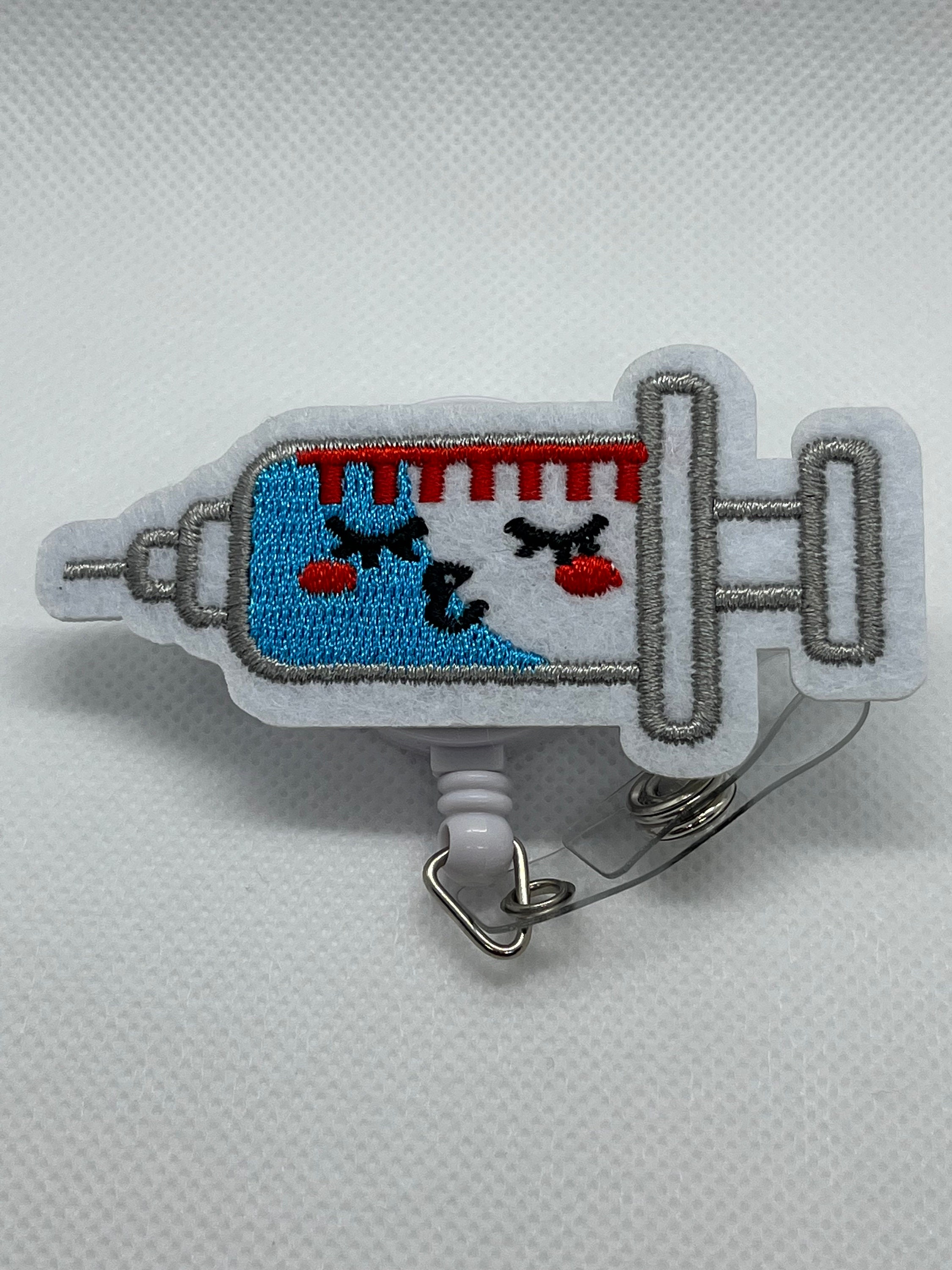 Syringe Needle Badge Reel, Syringe Needle Badge Reel. - Etsy