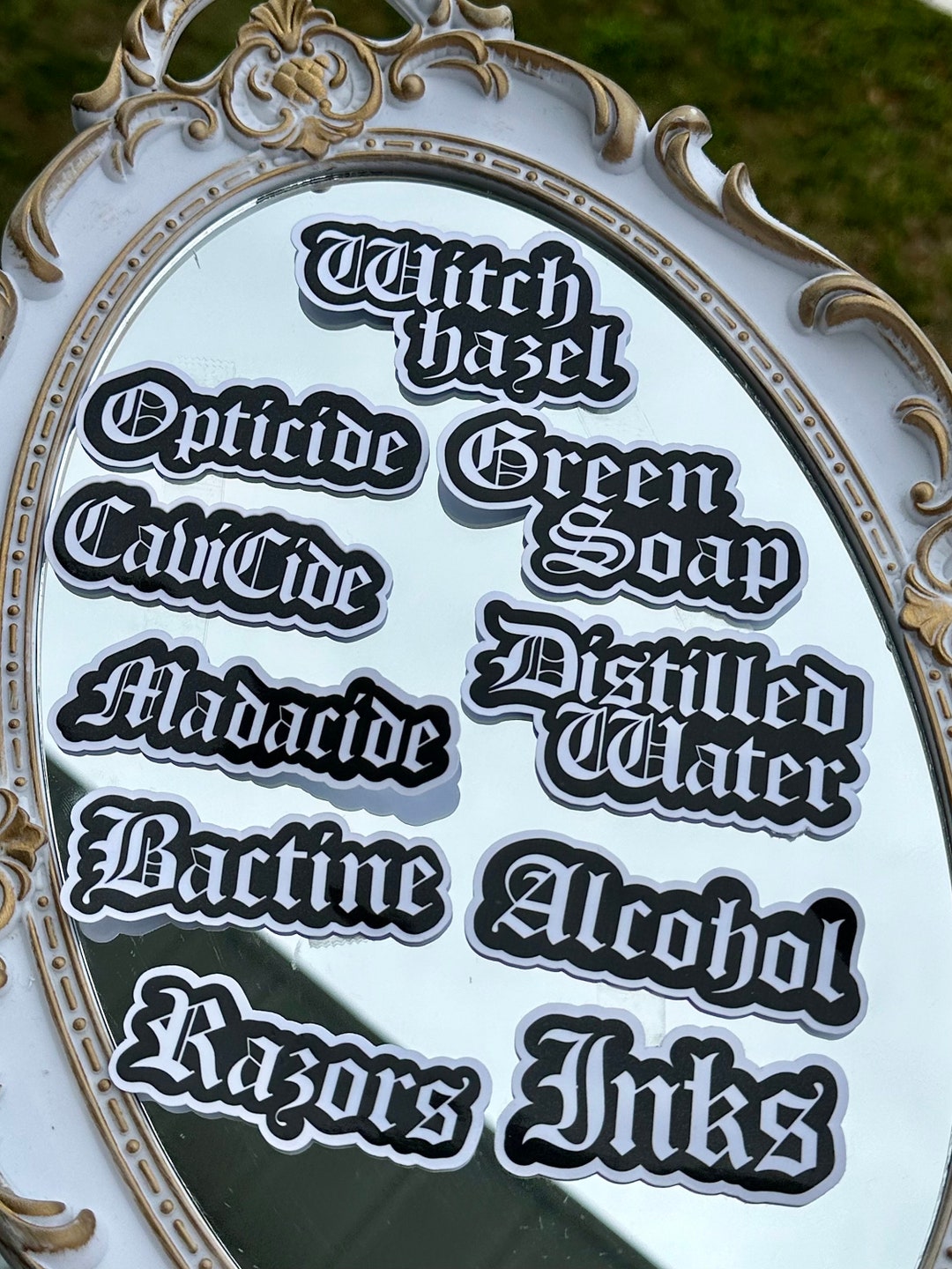 Tattoo Bottle Labels B&W SET Tattoo Labels Tattoo Artist Accessories ...