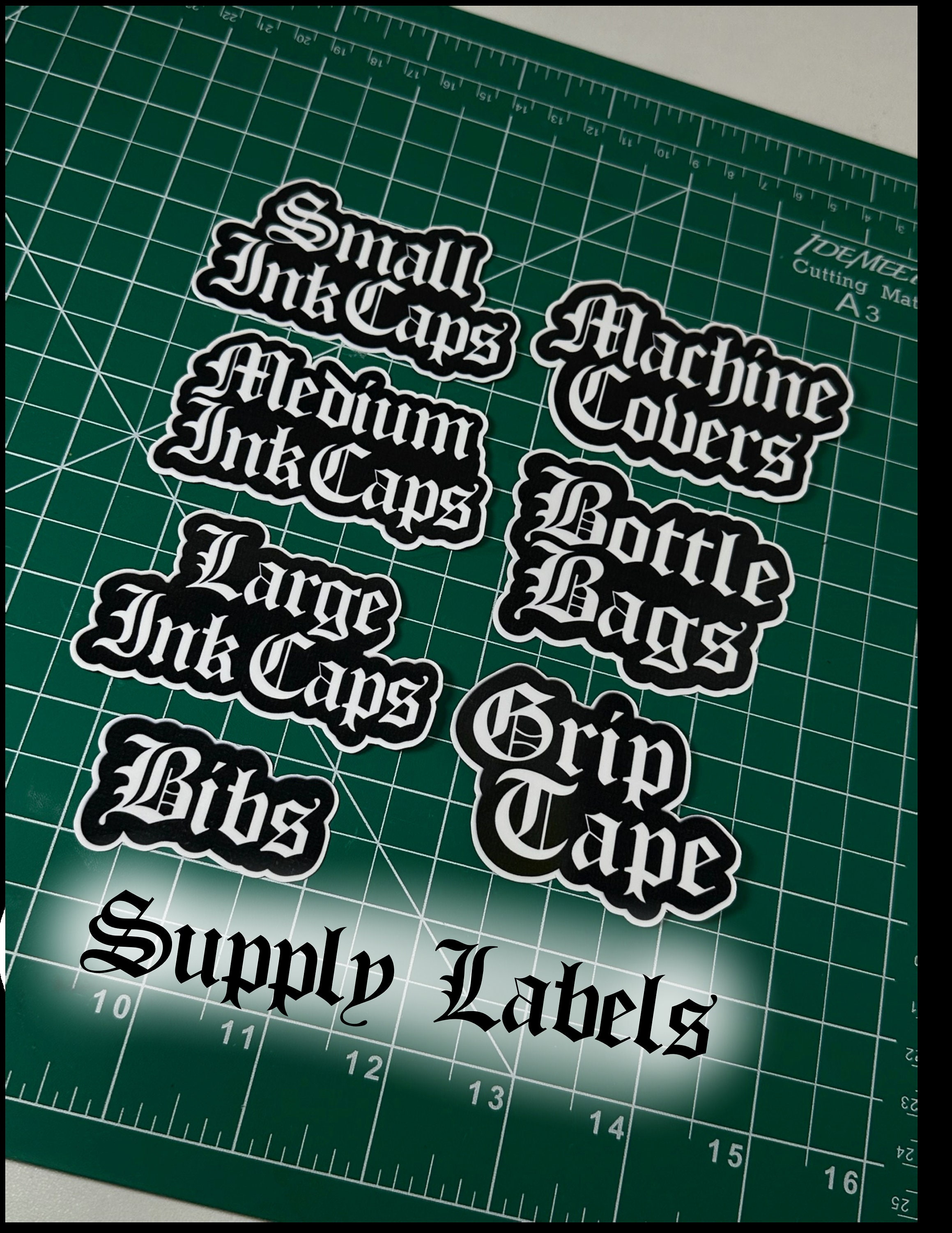 Tattoo Supply Labels B&W | Tattoo Labels | Tattoo Artist Accessories ...