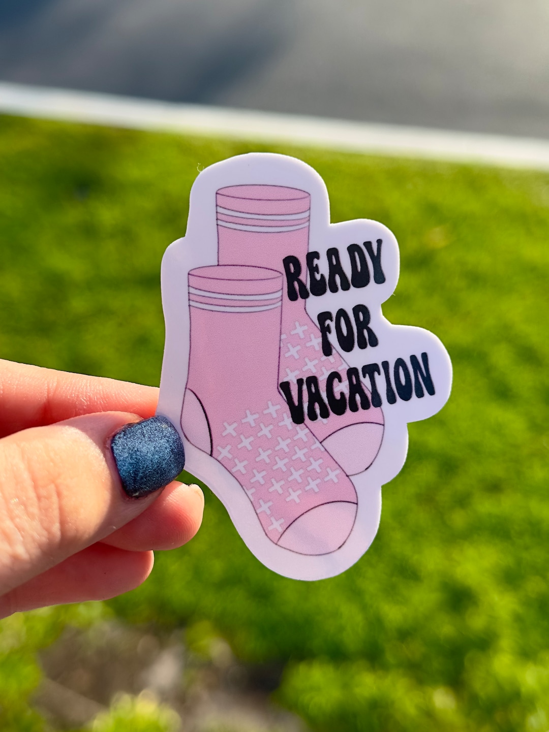 Ready for Vacation Grippy Sock Sticker | Grippy Sock Sticker | Girly ...