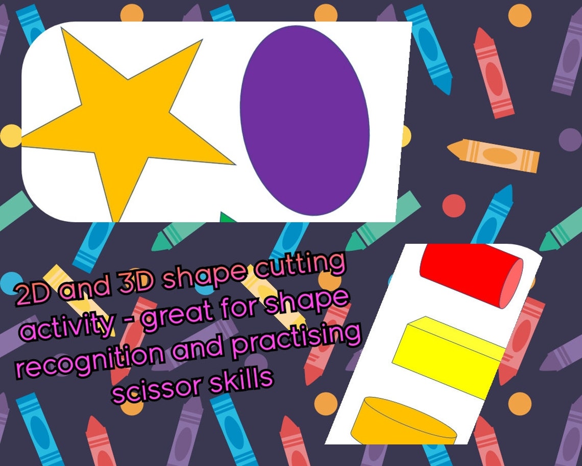 Printable 2D 3D Shape Cutting Activity, Scissor Skill, EYFS, Nursery ...