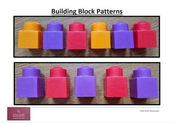 Printable Construction Cards Building Block Patterns Pre | Etsy