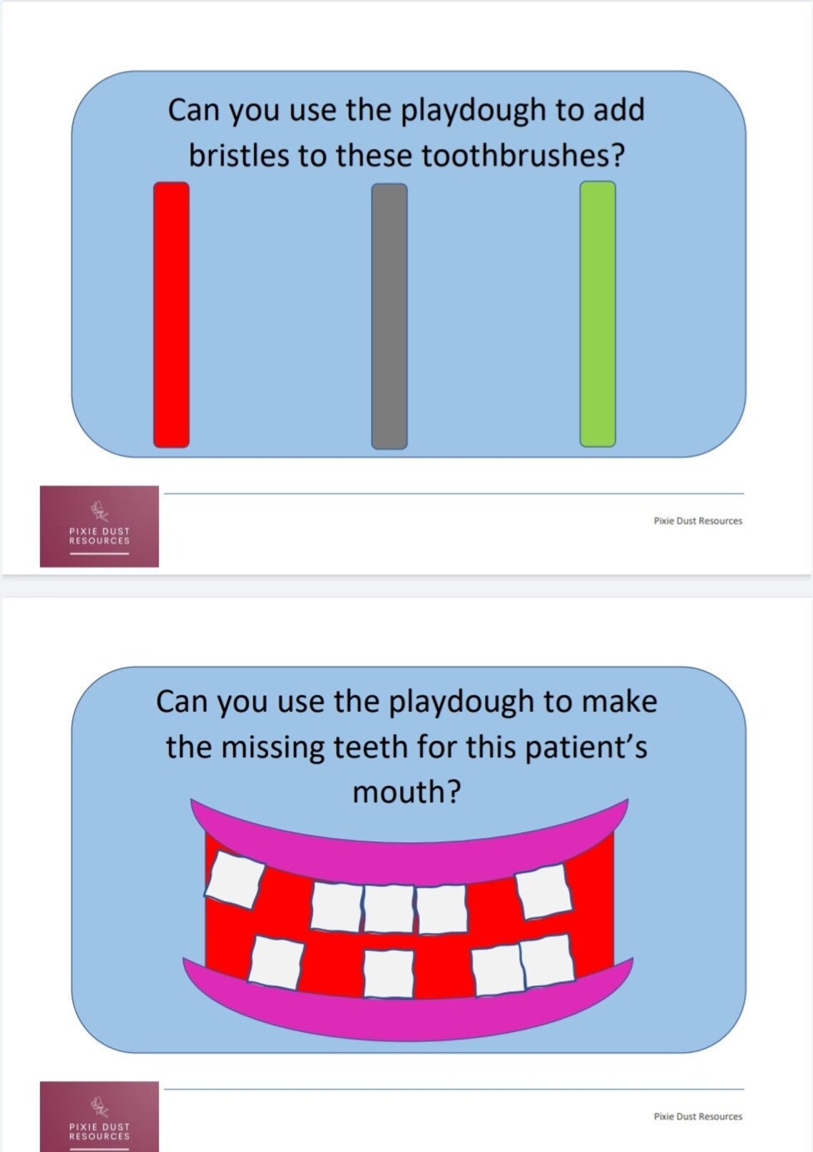 Printable Dentist Playdough Mats, Creativity, Pre School, Imagination ...