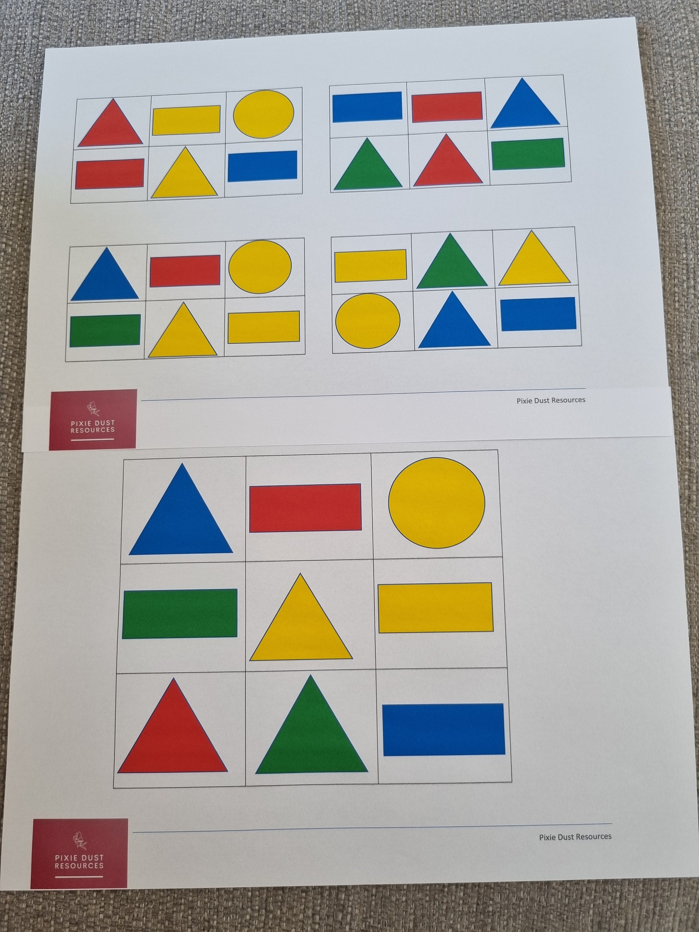 Coloured Shape Bingo Game for Early Years Children Maths Development ...