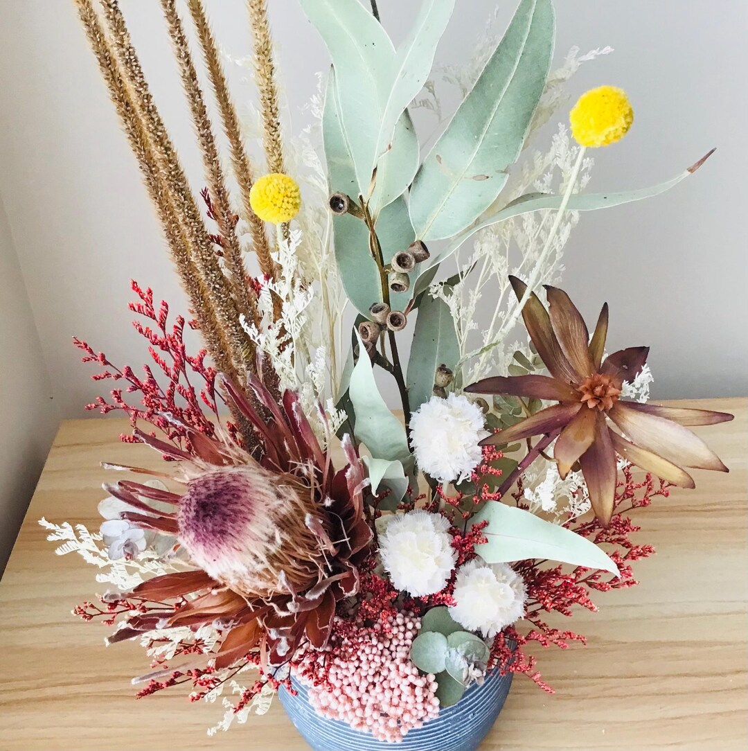 Australian Native Dried Flower Arrangement, Handmade Floral Decor ...