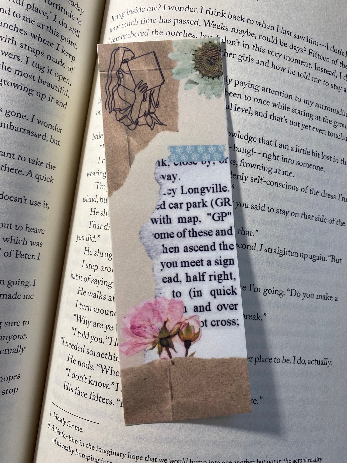 Aesthetic Flower Bookmark Book Girl Bookmark - Etsy