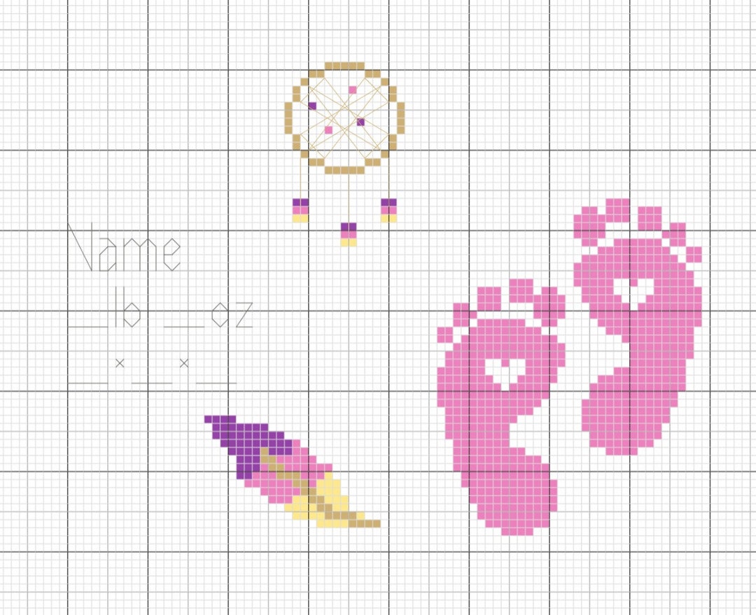 Baby Girl Feet Cross Stitch Pattern - Etsy