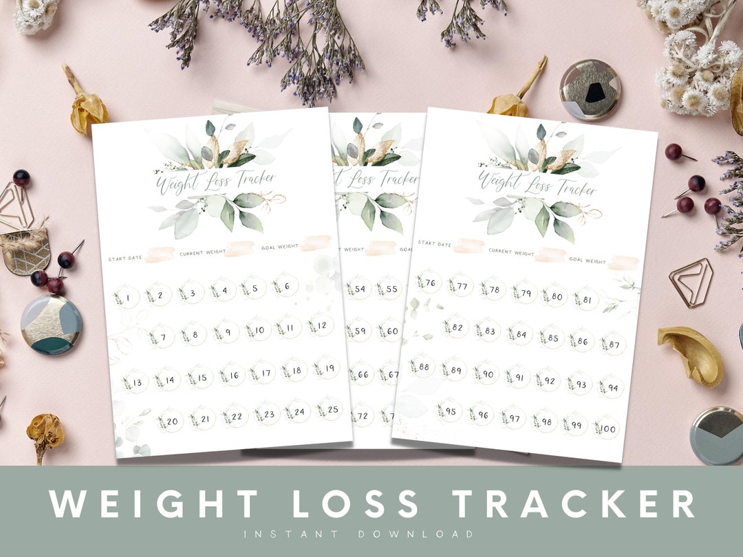 Weight Loss Tracker | 100 Lbs Loss Tracker| Weight Loss Chart | Weight ...