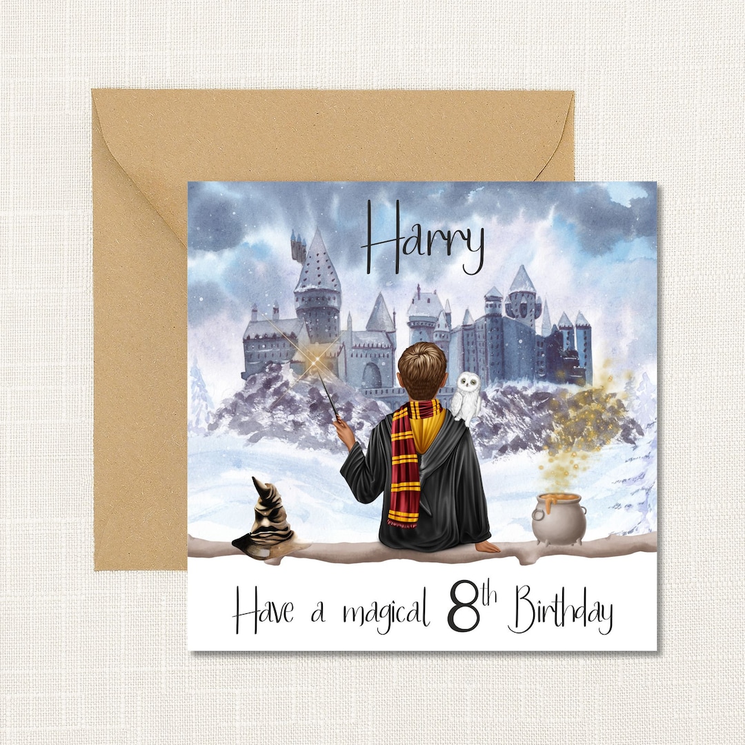 Wizard Birthday Card Personalised Print Christmas Kids Friends ...