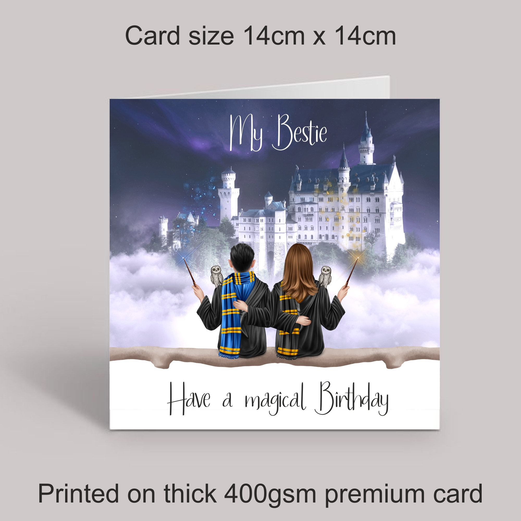 Wizard Birthday Card Personalised Print Christmas Kids Friends ...