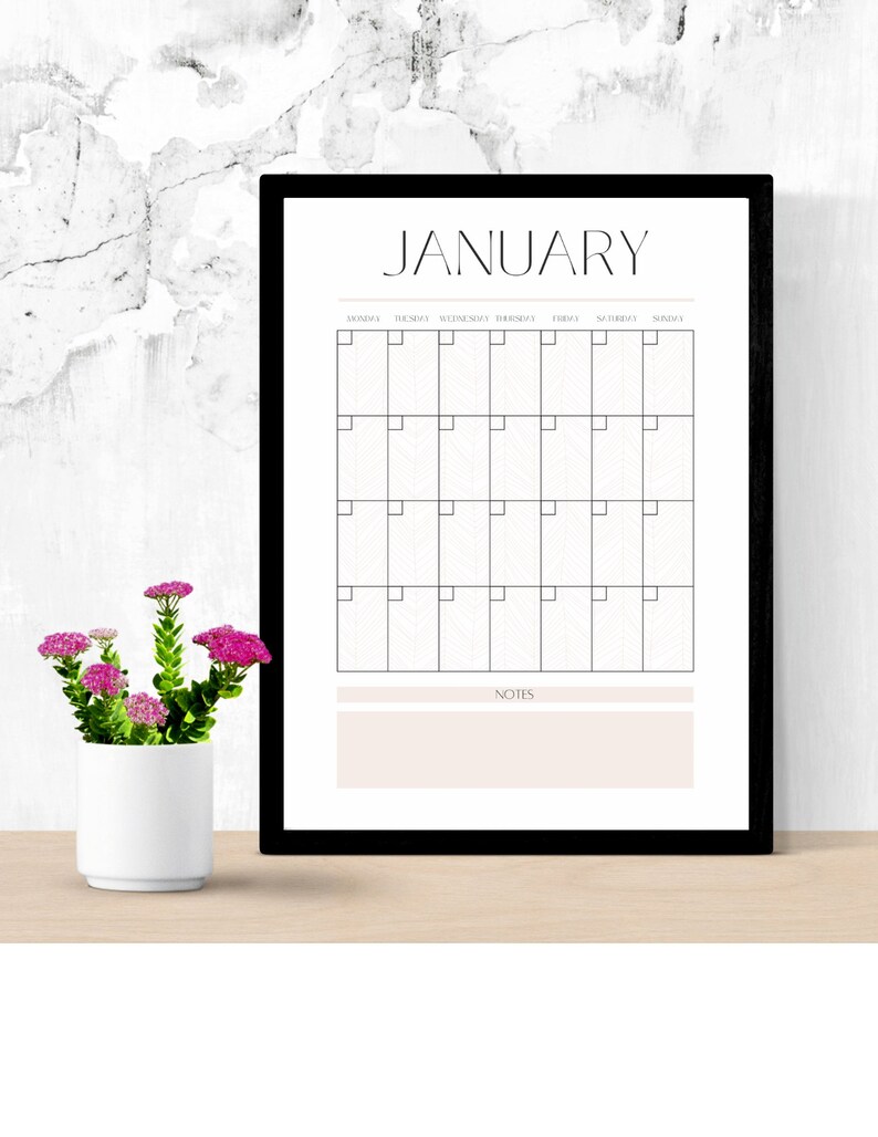 Printable Calendar Monthly Planner PDF - Etsy