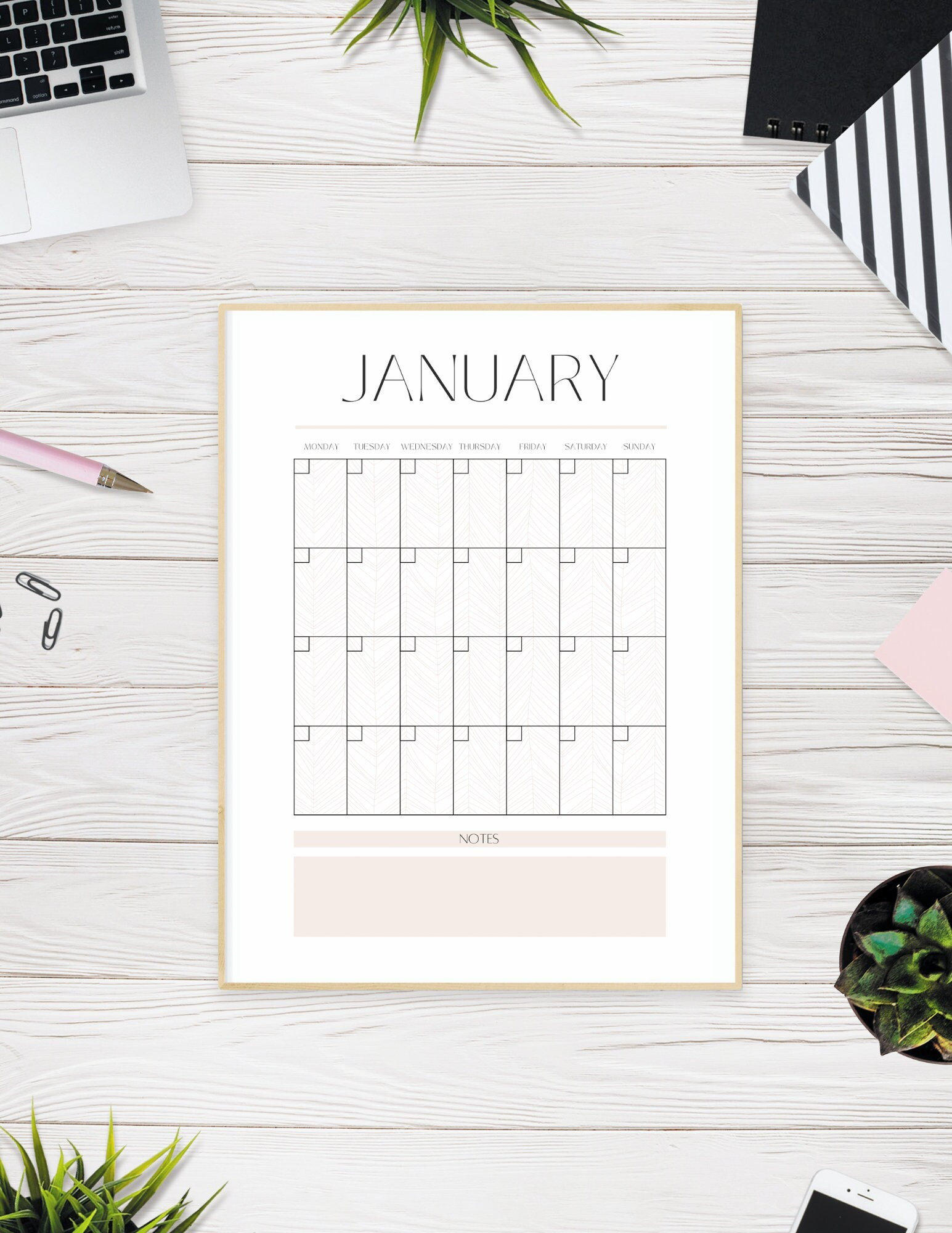 Printable Calendar Monthly Planner PDF - Etsy