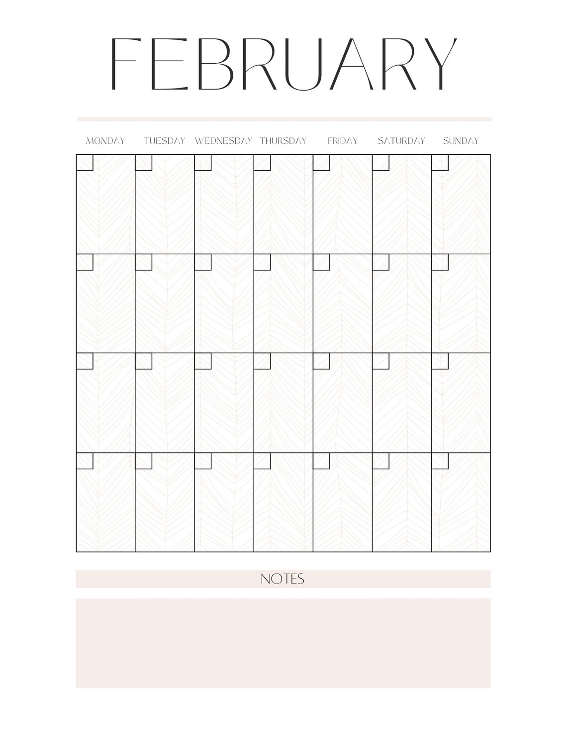 Printable Calendar Monthly Planner PDF - Etsy
