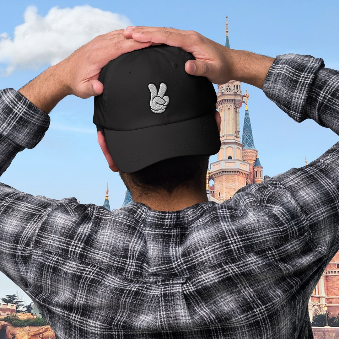 Mickey Peace Sign Embroidered Baseball Cap Theme Park Hat - Etsy