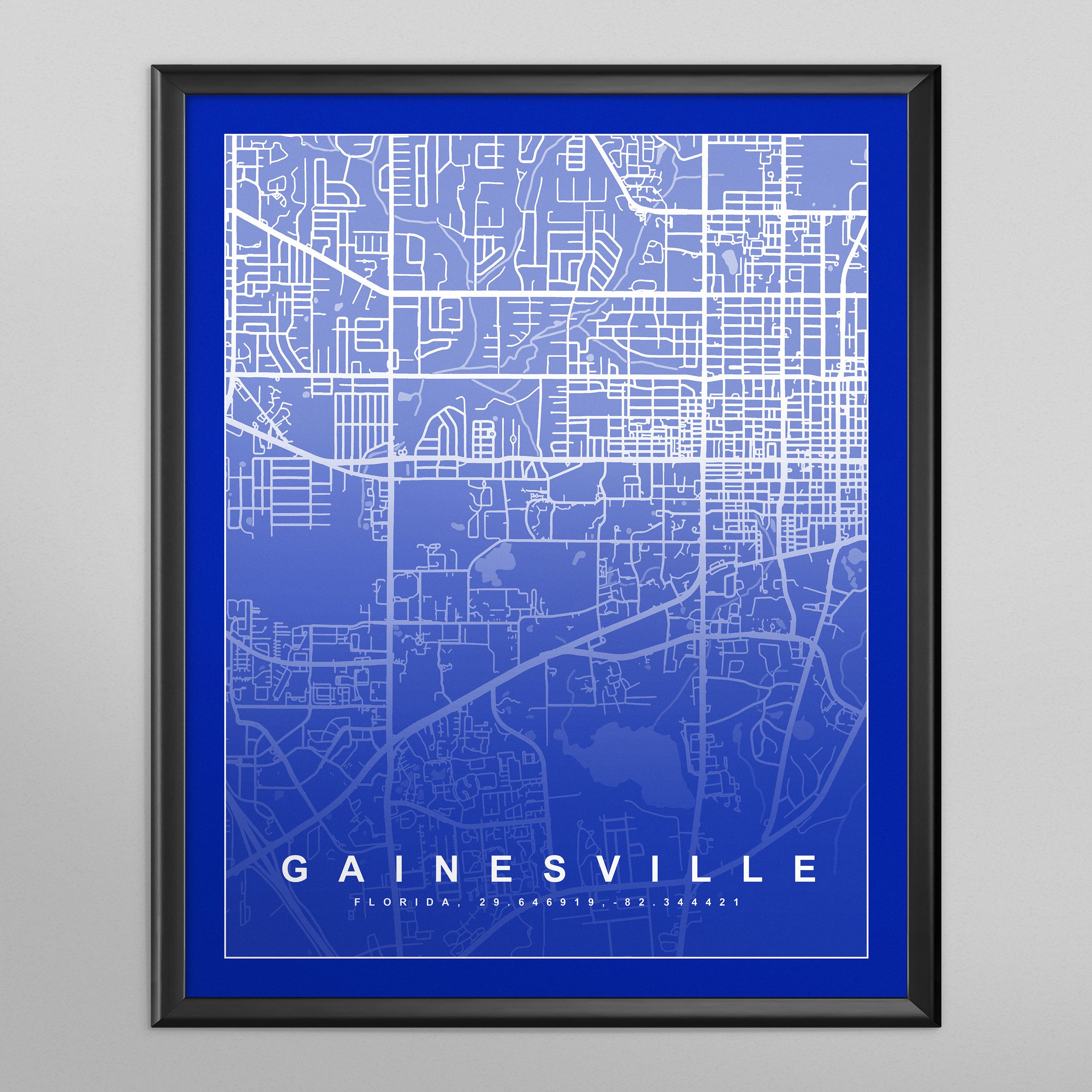 Gainesville Florida Map Poster 8x10, 16x20 | Gainesville Map Art ...