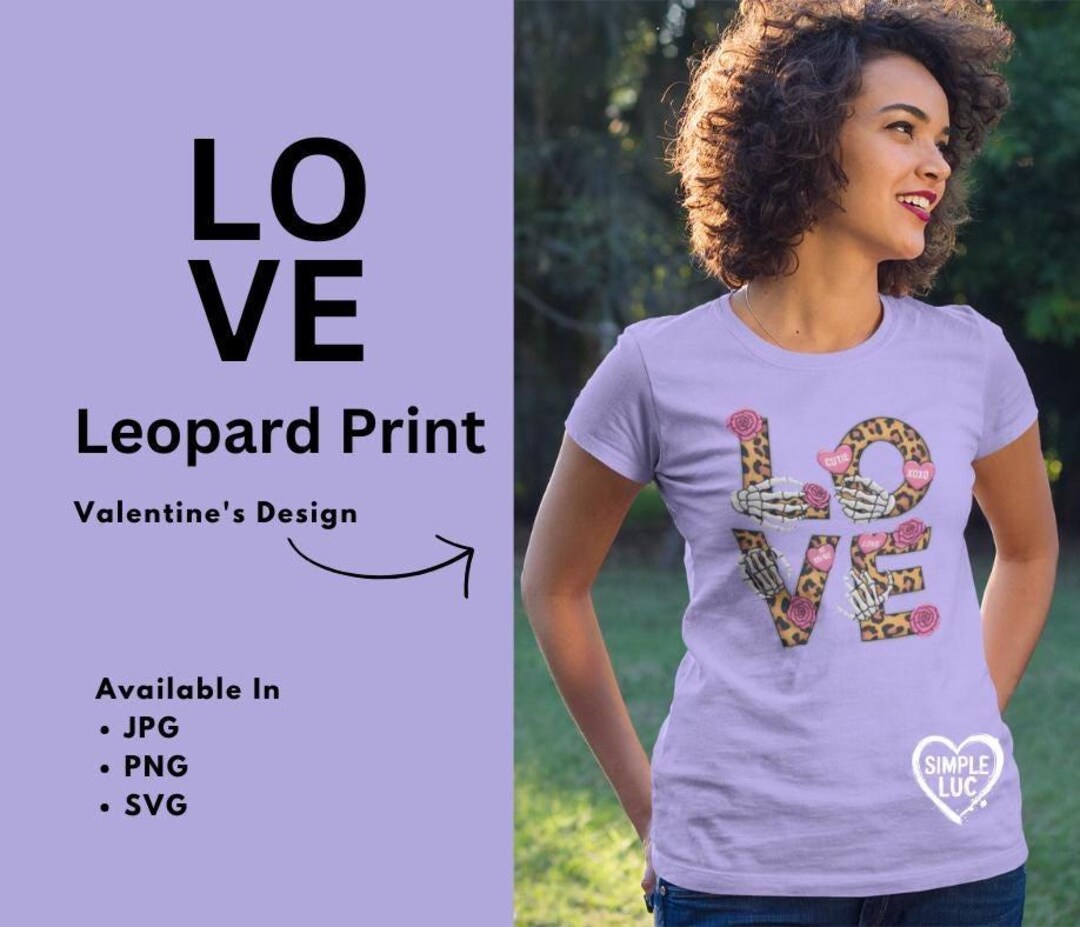 LOVE Leopard Print Valentine's Design - Gothic Romance Digital Art - Etsy