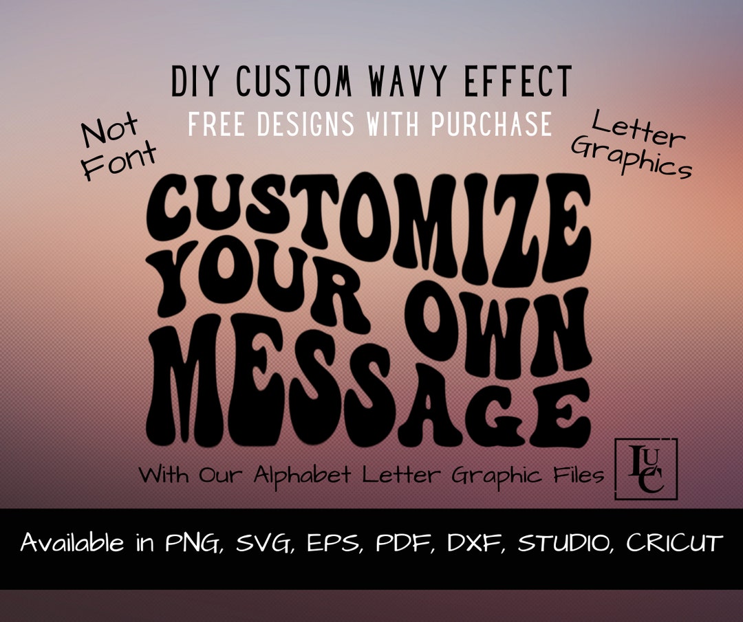 Wavy Alphabet Graphic Files, Create Your Own Message, Wavy Text - Etsy