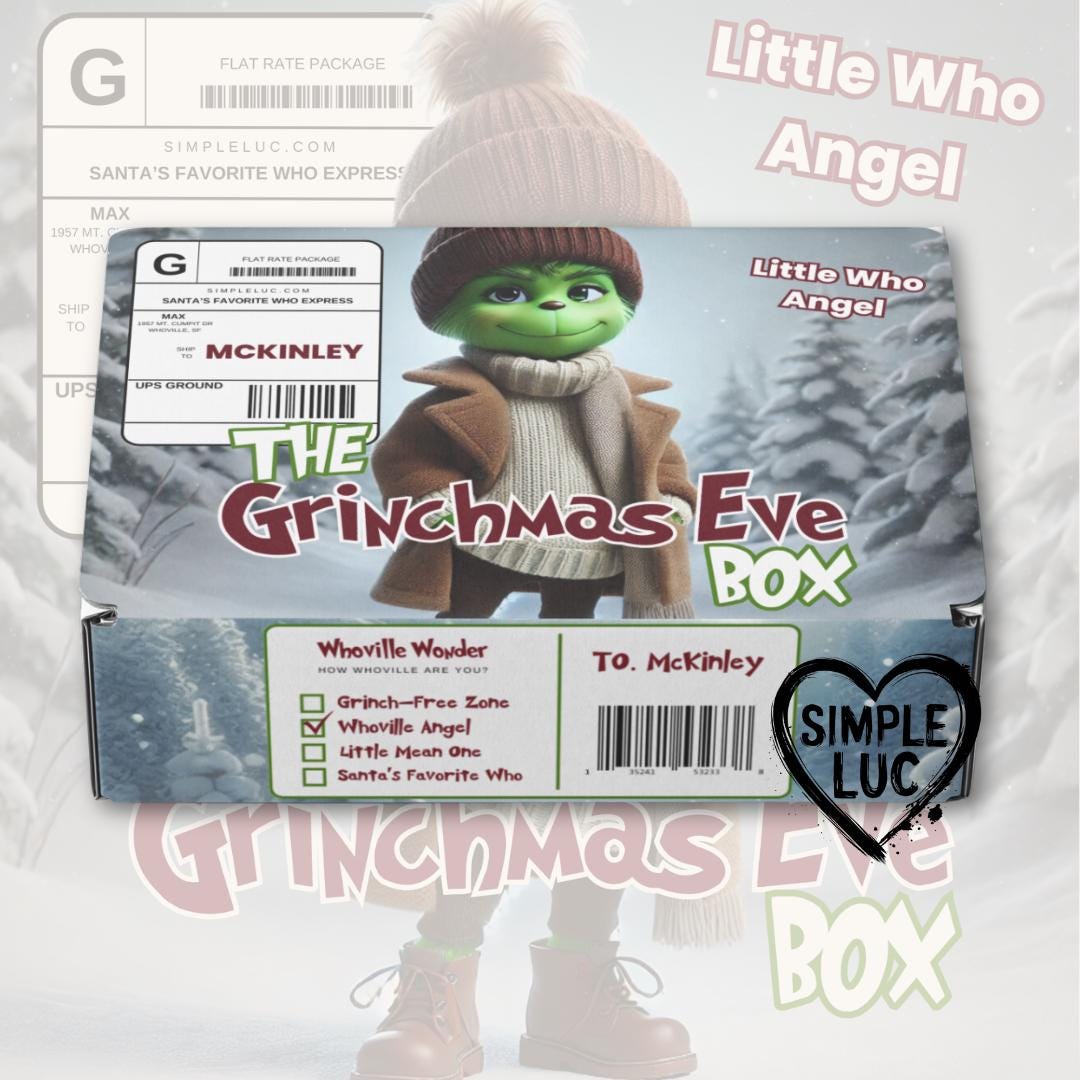 Grinchmas Eve Boxes Grinchmas Box for Boys Custom Christmas Eve Box ...