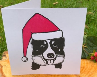 Santa Linocut - Etsy
