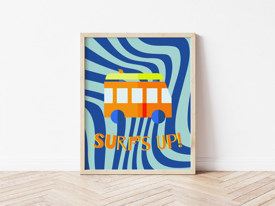 SURF'S Up! Surfer Printable, Children's Surfing Art, Surf Kids Room ...