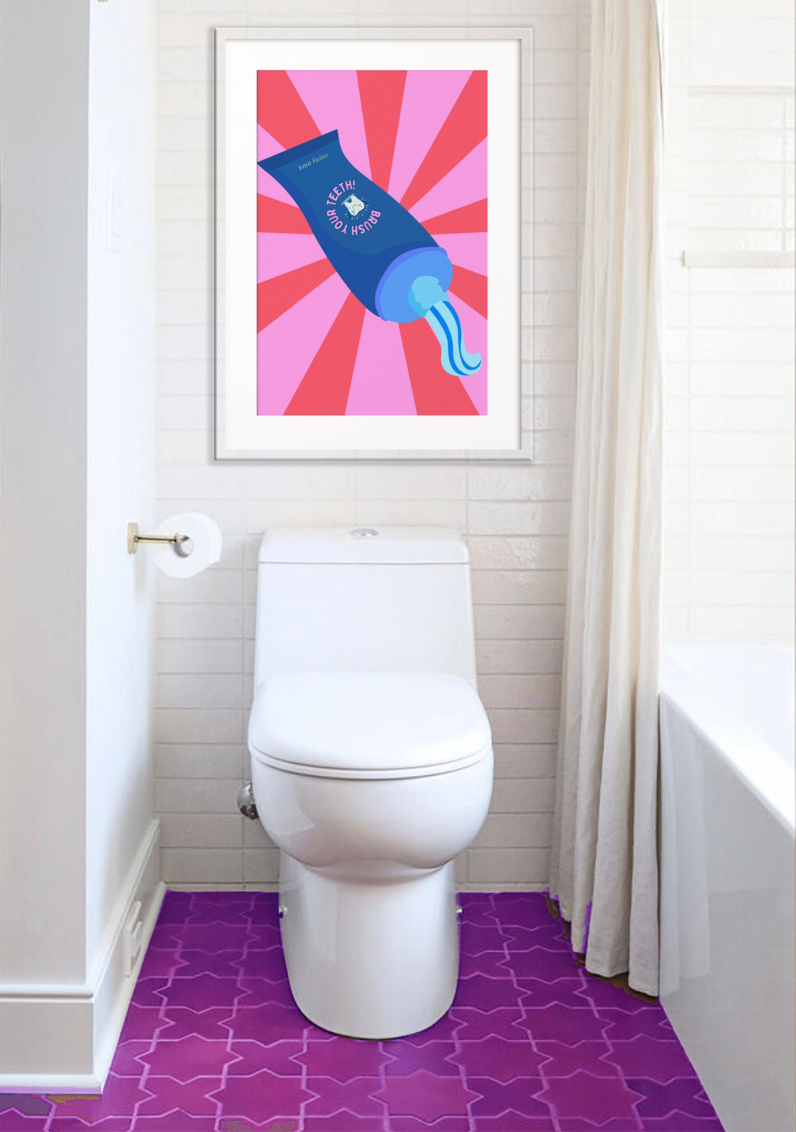 POP ART Toothpaste Brush Your Teeth Sign Children's - Etsy