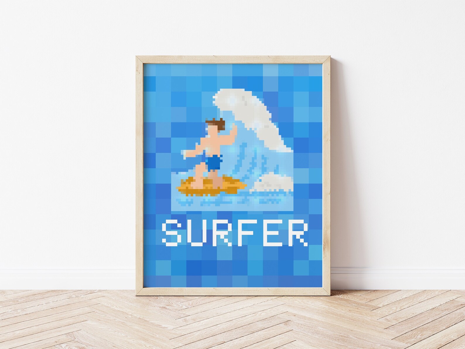 Minecraft Style SURFER Printable, Surfer Children's Art, Minecraft ...