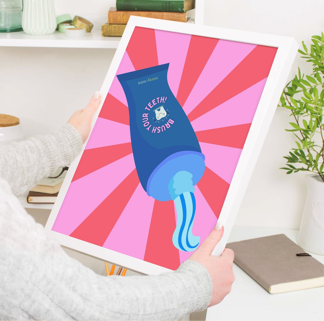 POP ART Toothpaste Brush Your Teeth Sign Children's - Etsy