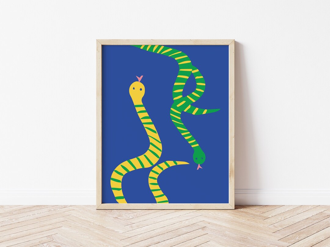 SNAKES Art Poster, Children's Art Print,snake Kids Room Decor,digital ...