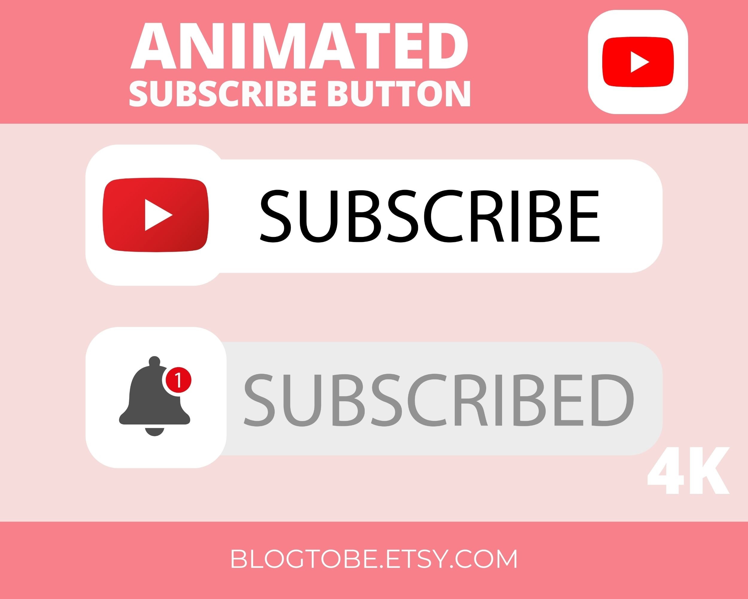 Animated Subscribe Button Animation for Youtube Video Blog, Youtube ...