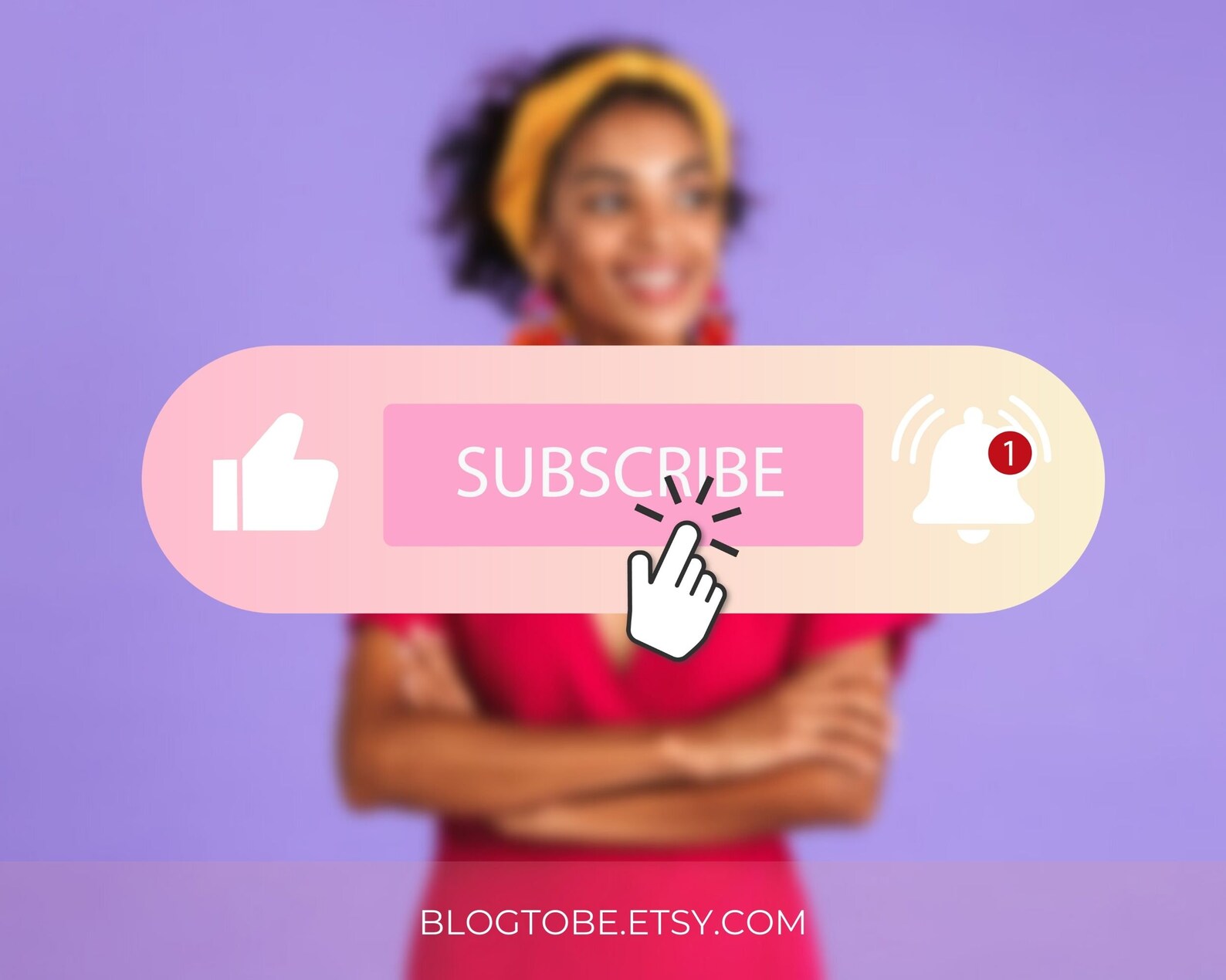 Animated Subscribe Button Animation for Youtube Video Blog, Pink Pastel ...