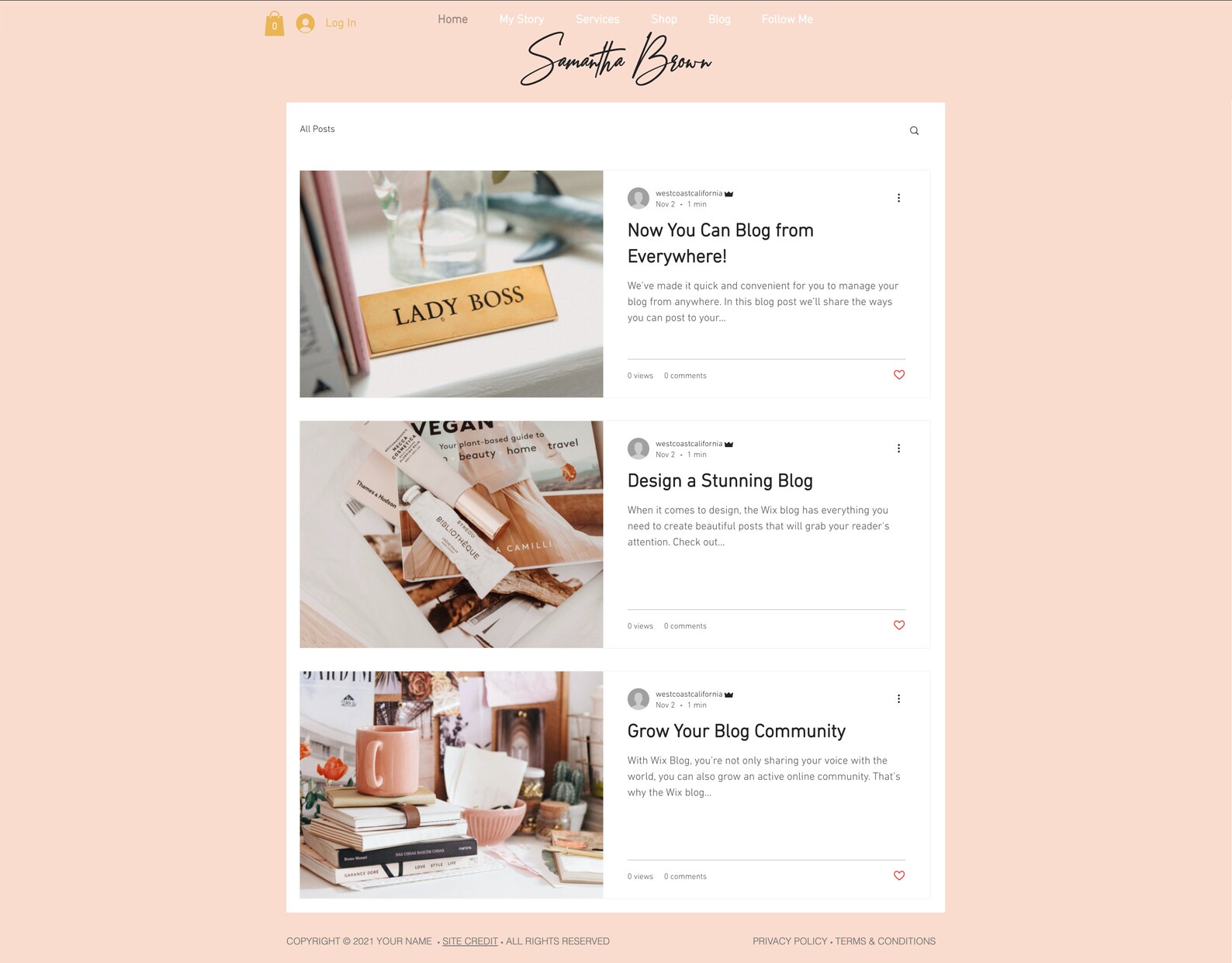 WIX Website Template, WIX Blogger Site, Lifestyle Coach Theme ...