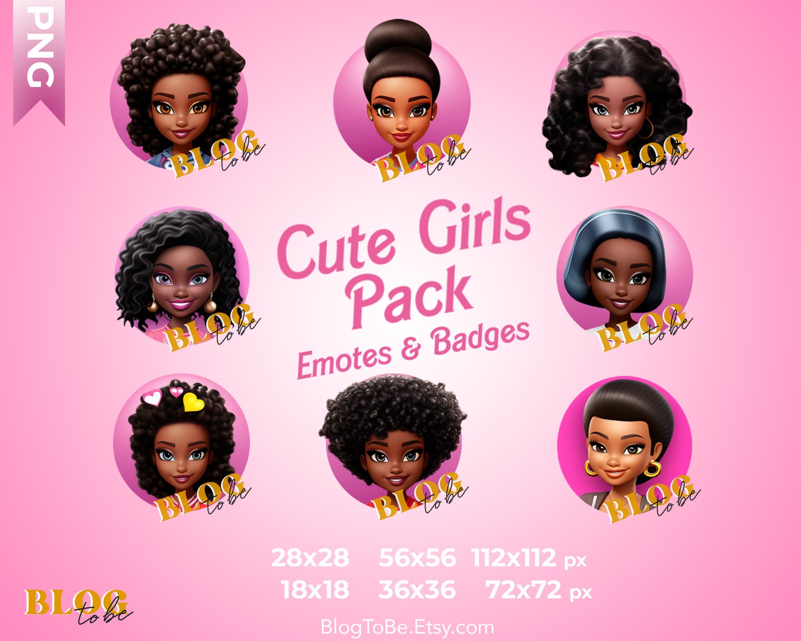 Cute Doll Badges for Twitch, Discord, Youtube , Streaming Emotes Badges ...
