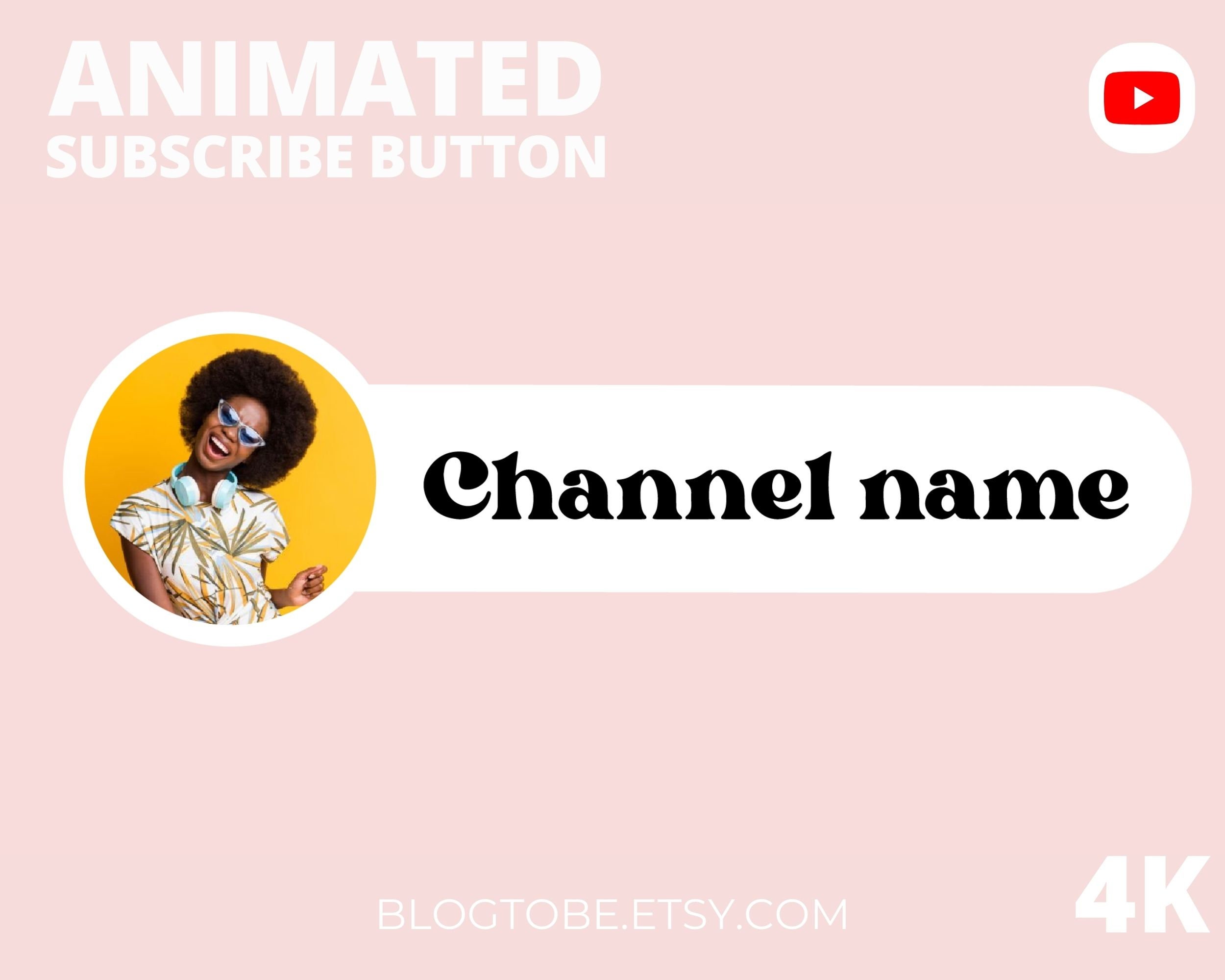 Custom Subscribe Button for Youtube Channel, Blue Purple Pastel Youtube Subscribe Button ...