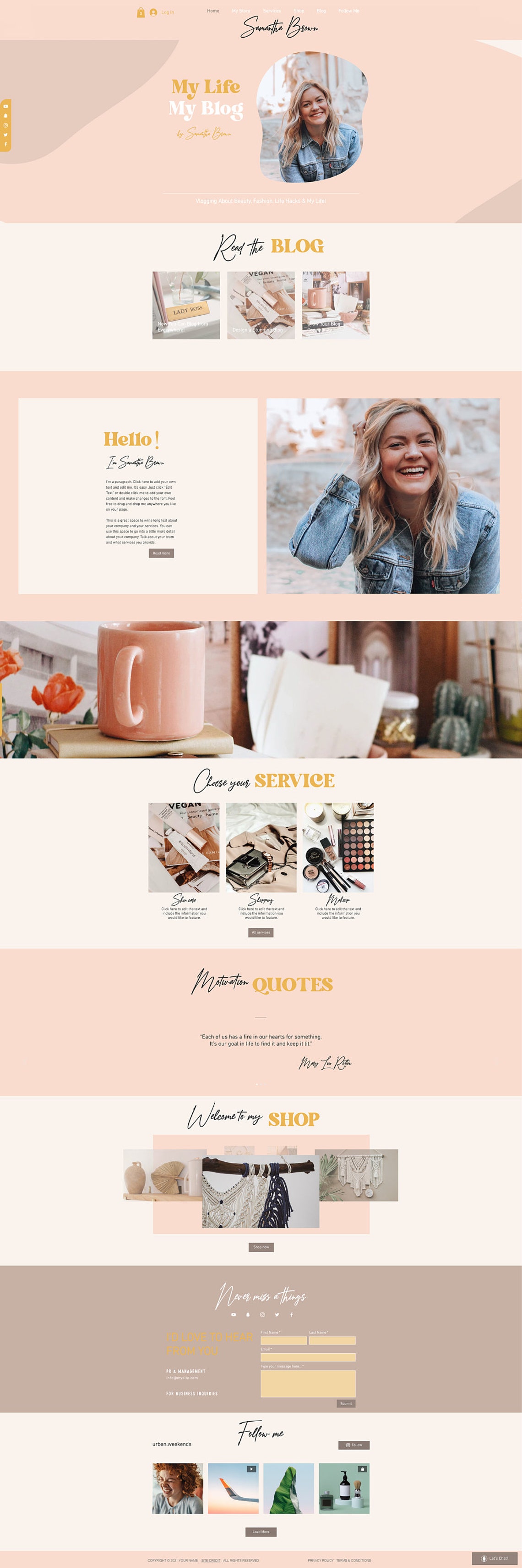 WIX Website Template, WIX Blogger Site, Lifestyle Coach Theme ...