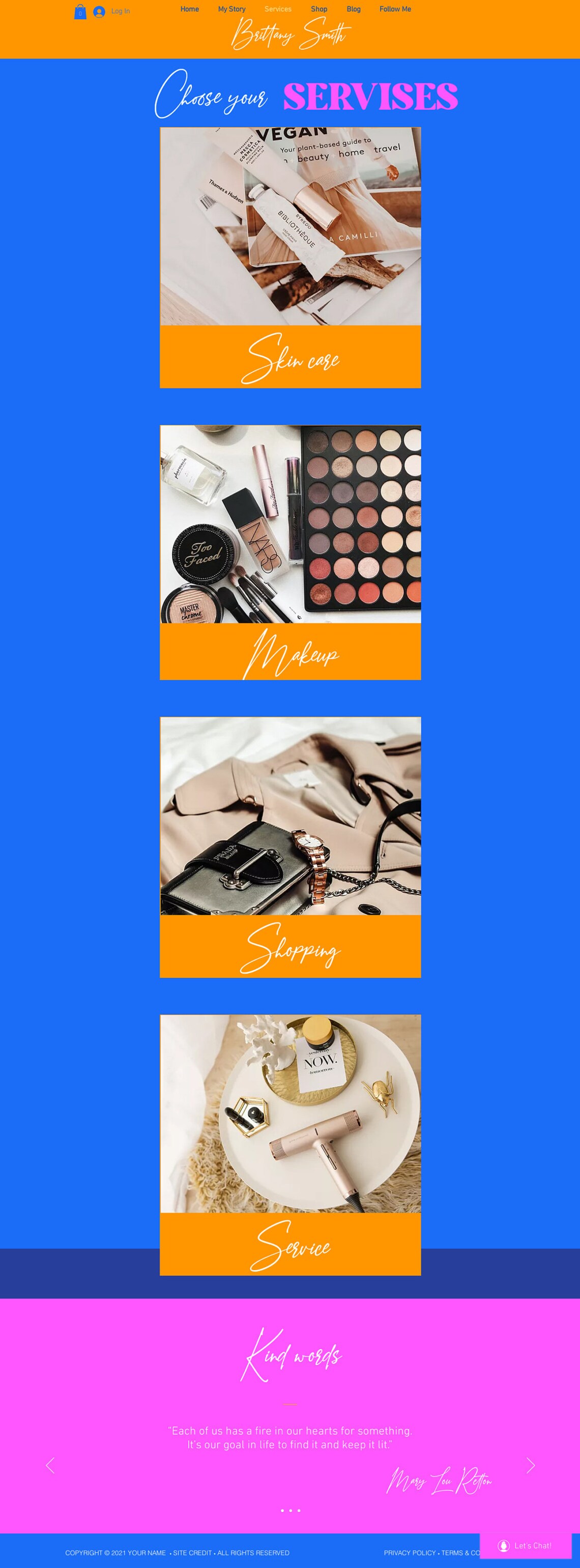 WIX Website Template, Ecommerce Beauty Blog Lifestyle Coach Theme ...