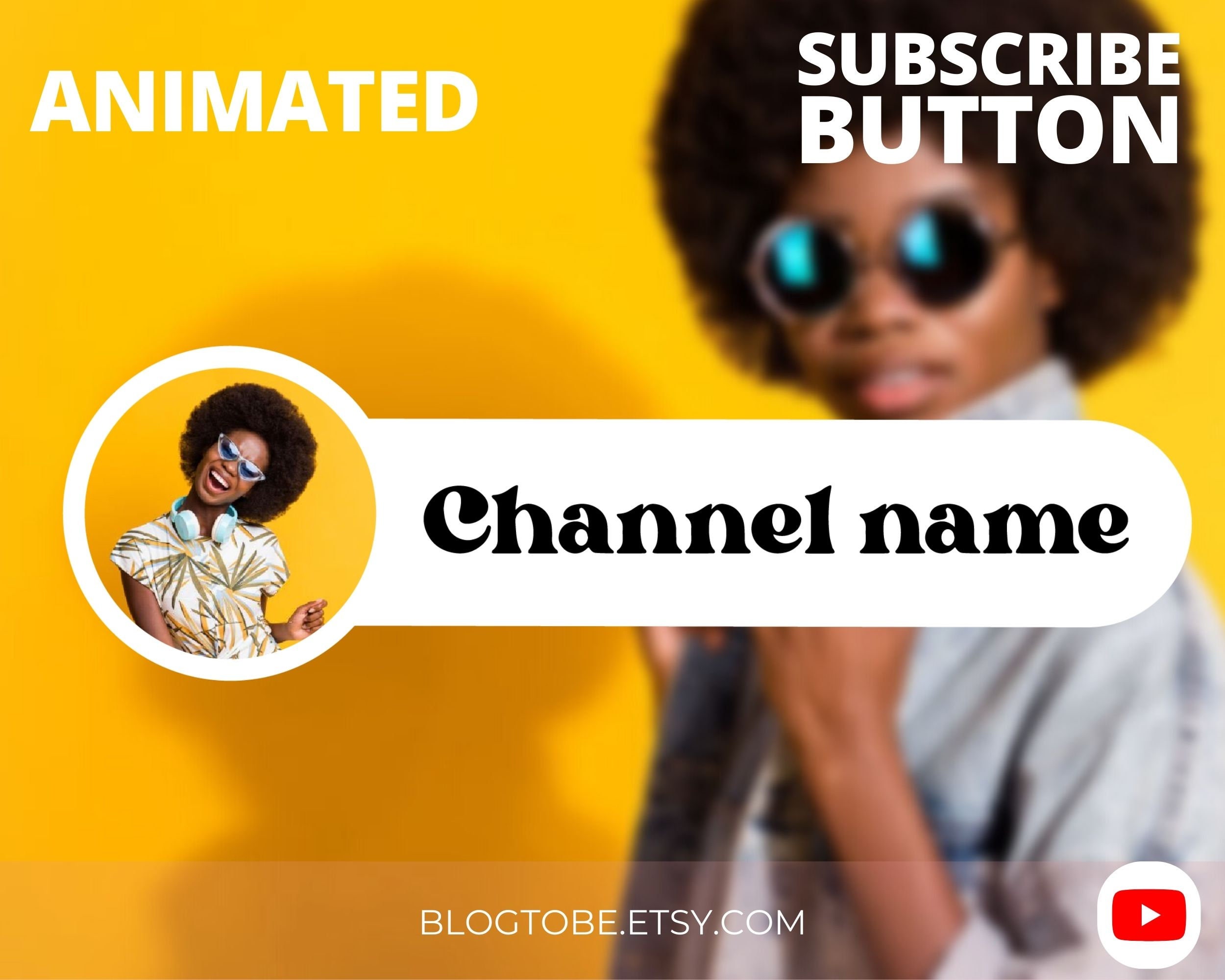 Custom Subscribe Button for Youtube Channel, Blue Purple Pastel Youtube Subscribe Button ...