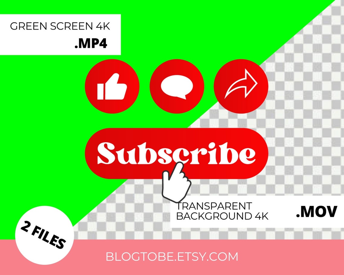 Like Subscribe Button Animation for Youtube Video Blog, Youtube ...