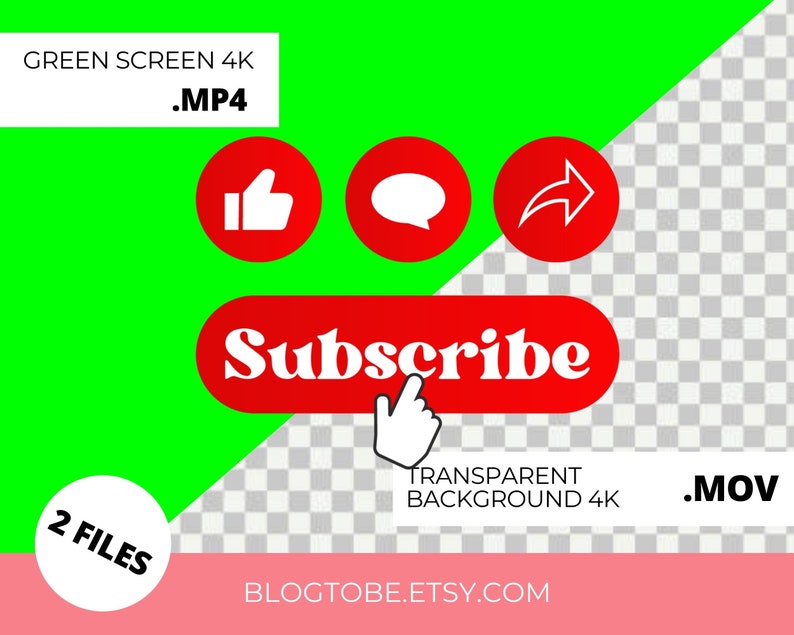 Like Subscribe Button Animation for Youtube Video Blog, Youtube ...