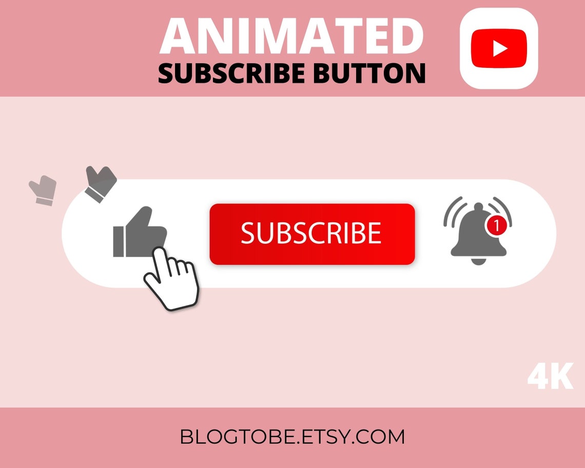 Animated Subscribe Button Animation for Youtube Video Blog, Youtube ...