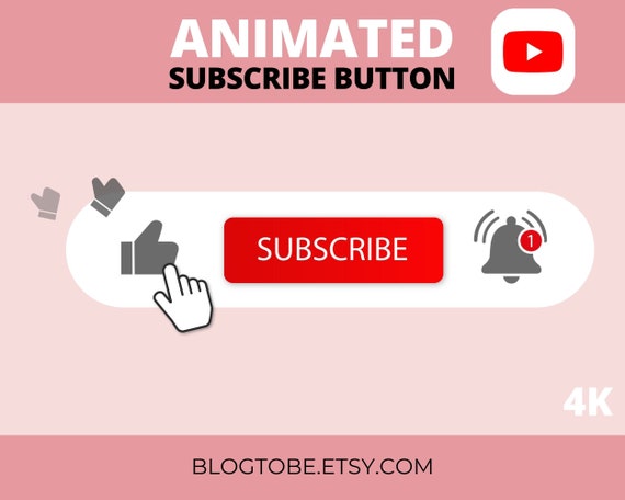 Animated Subscribe Button Animation for Youtube Video Blog - Etsy Canada