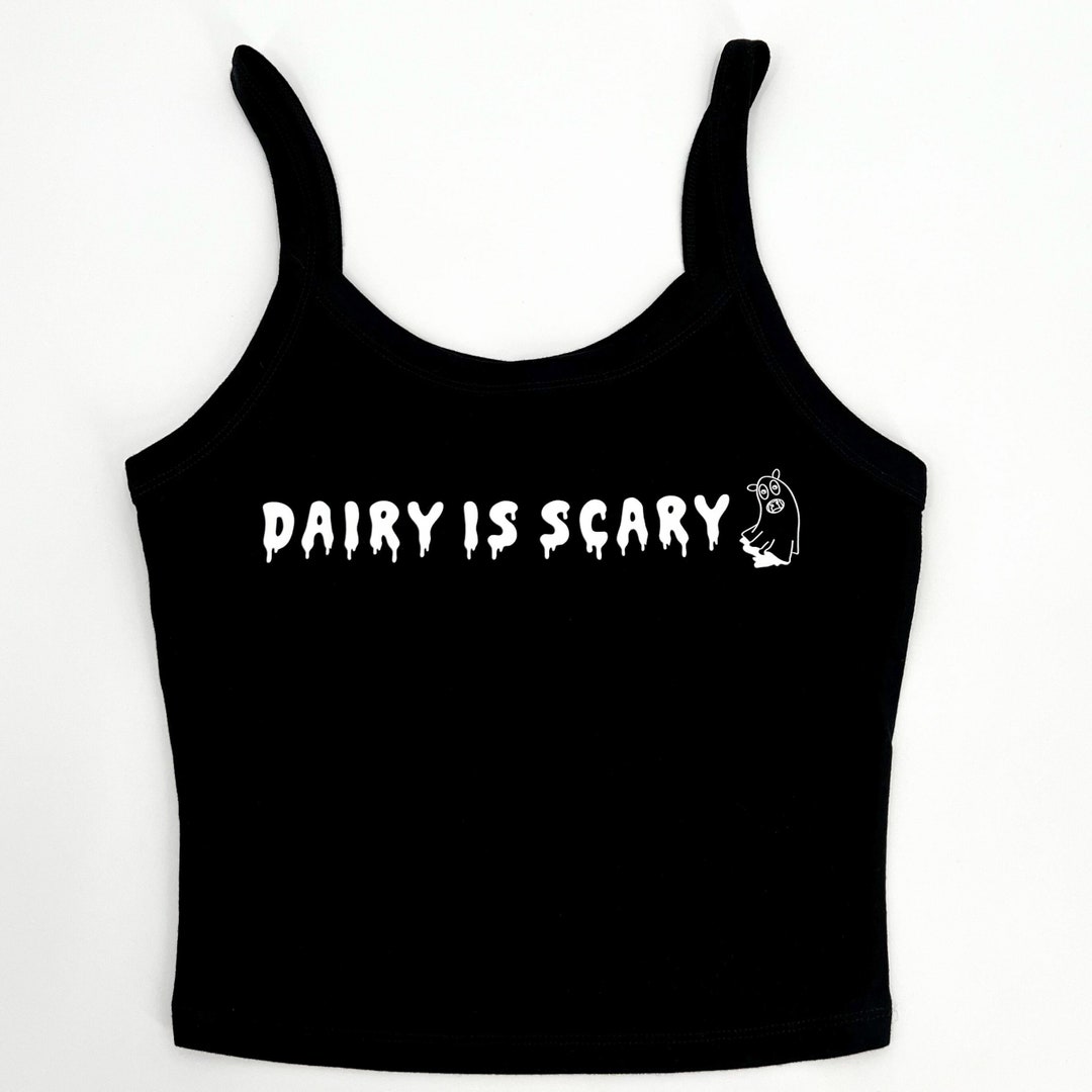 Dairy is Scary Vegan Crop Top | Halloween Animal Rights Tank - Etsy