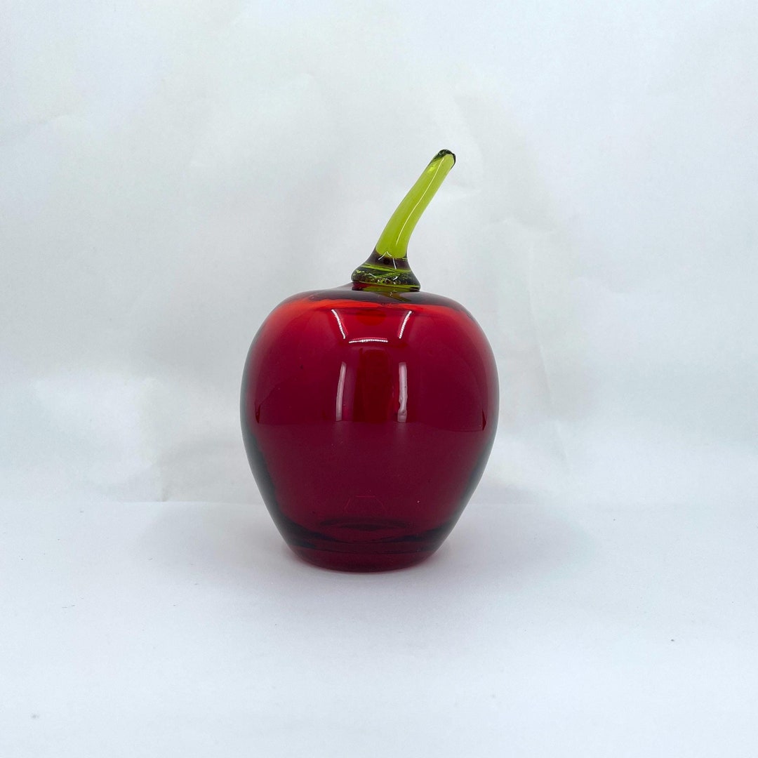 Viking Glass Red Apple Figurine – Vintage Art Glass Collectible - Etsy