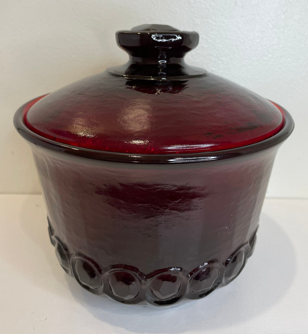 Tiffin Franciscan Madeira Crystal Glass Rancho Ruby Ice Bucket – 6 Lbs ...