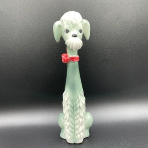 Vintage MCM Glazed Ceramic Poodle Japan - Etsy